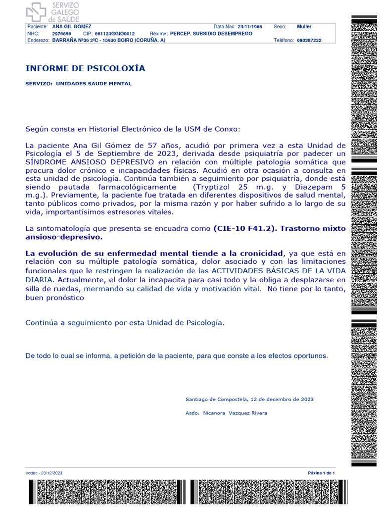 Informe Sergas Clinica | PDF