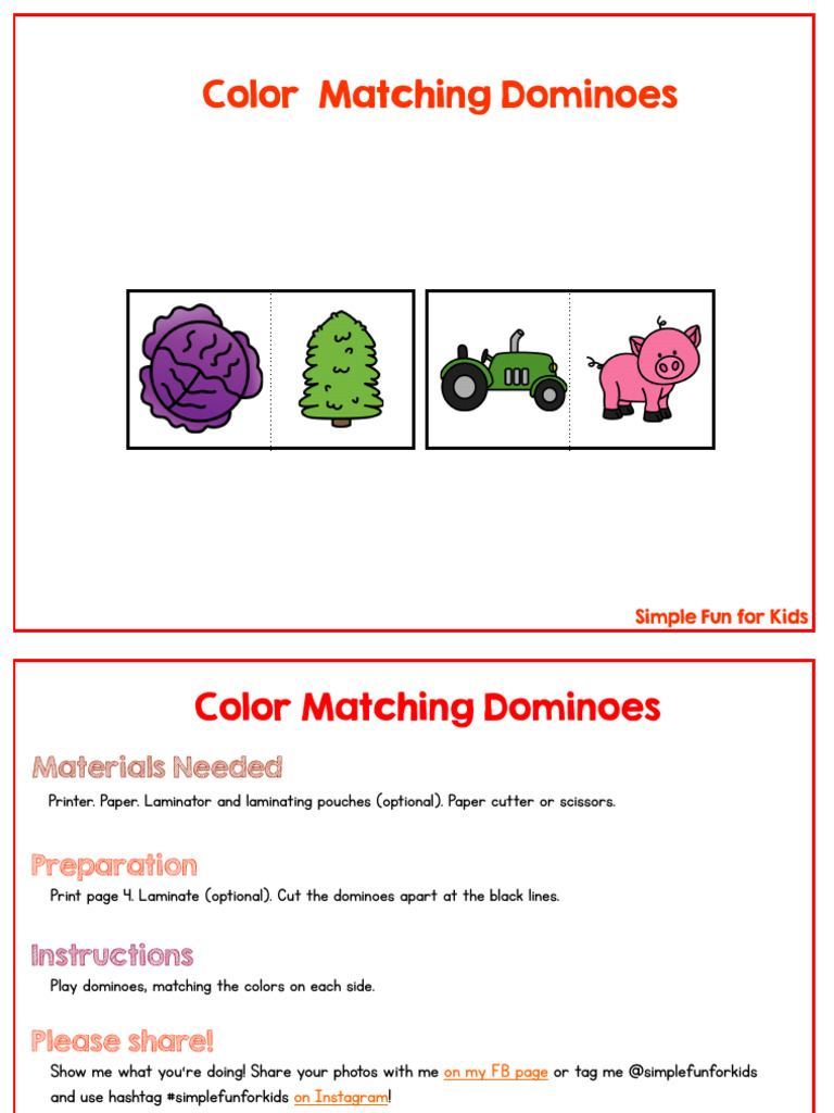 Color Matching Dominoes Printable Secure | PDF | Self-Improvement