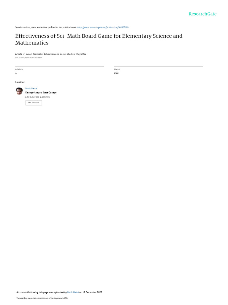 Effectiveness - of - Sci-Math - Board - Game - For - Elementary Science ...