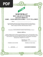 Sertifikat TKK Penggalang (Contoh) | PDF