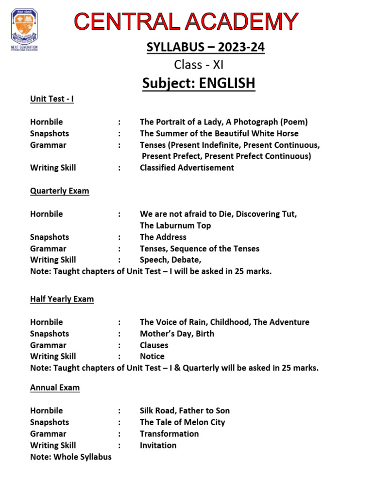 11 Final Syllabus | PDF