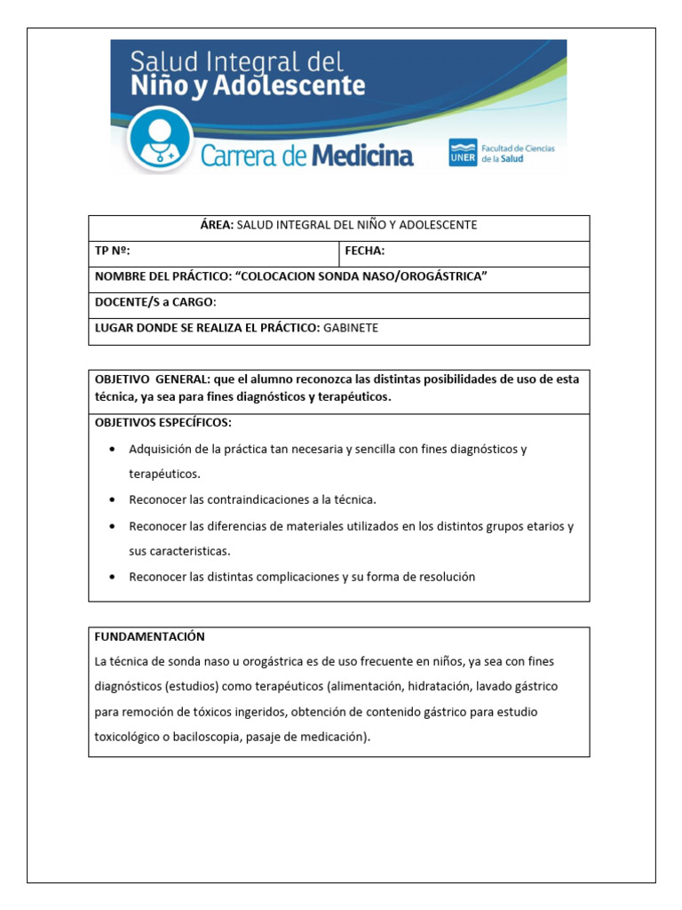 TP. Colocacion Sonda Nasogastrica +lista Cotejo (Editada) | PDF | Enfermedades y trastornos ...