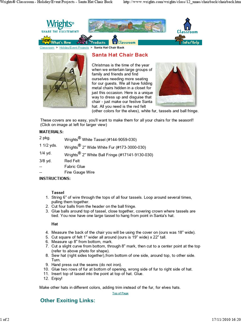 Santa Chair Back | PDF | Santa Claus | Chair