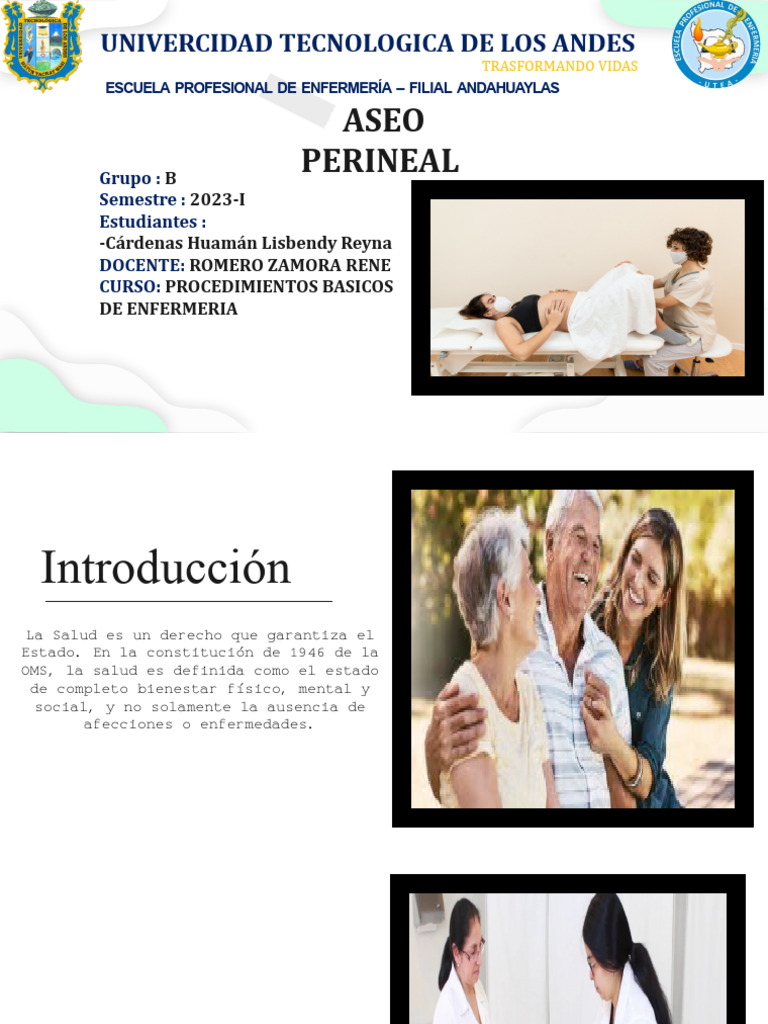 Aseo Perineal | PDF | Higiene | Medicina