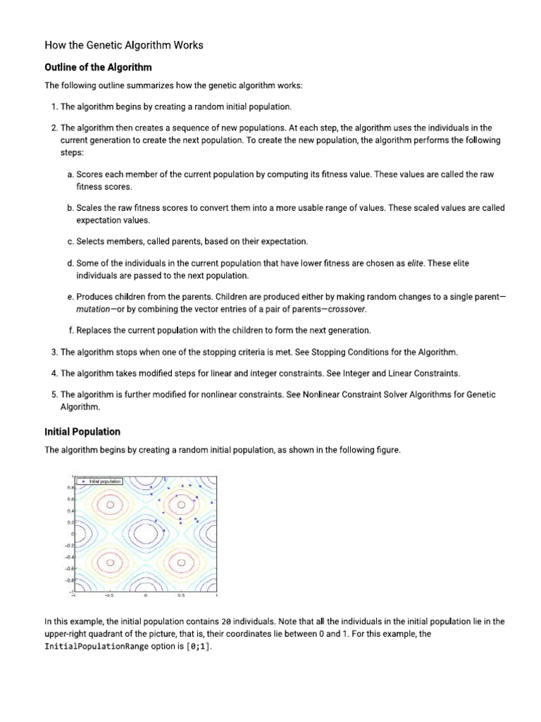 How The Genetic Algorithm Works - MATLAB & Simulink | PDF