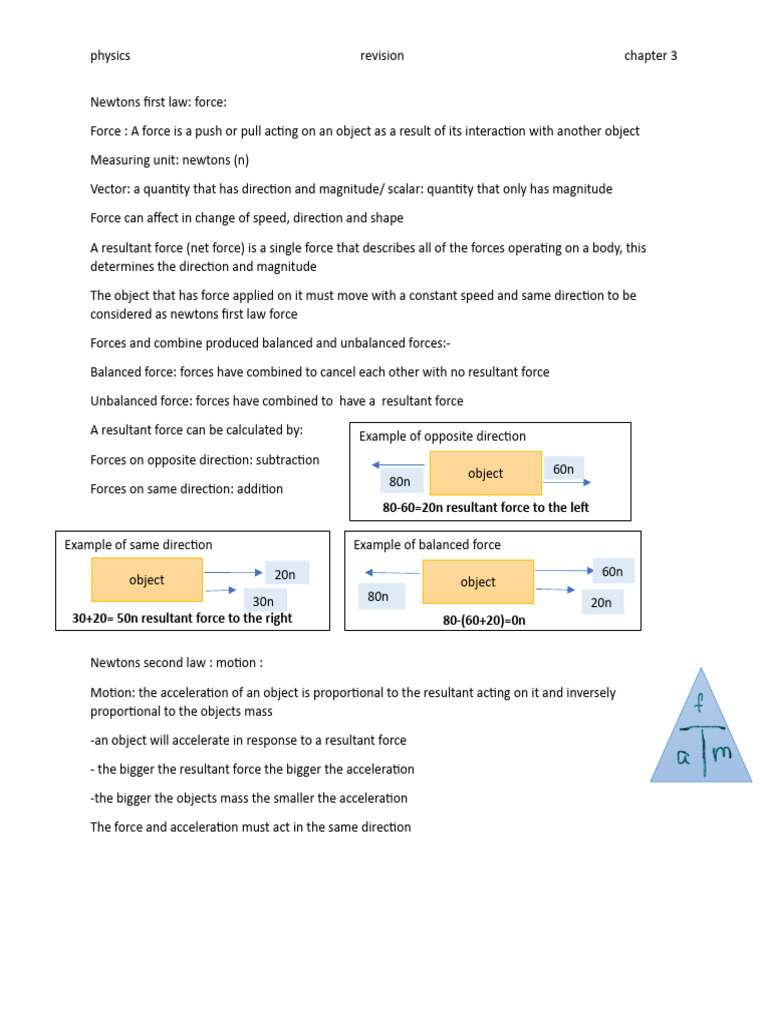 Force Physics Igcses | PDF