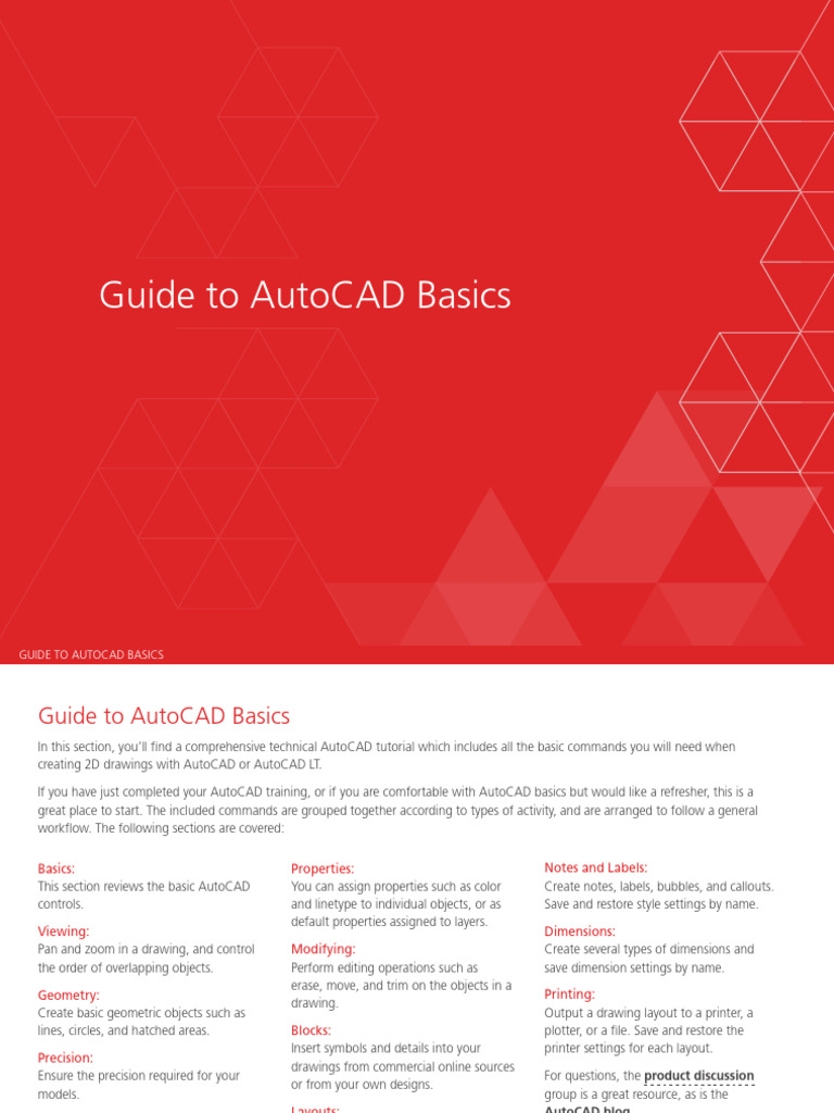 Guide To AutoCAD Basics | PDF | Art | Computers