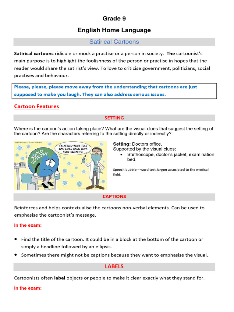 Cartoon Notes | PDF | Cartoon | Satire