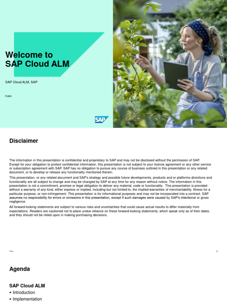Welcome To SAP Cloud ALM | PDF