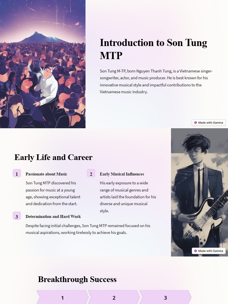 Introduction To Son Tung MTP | PDF | Performing Arts | Entertainment