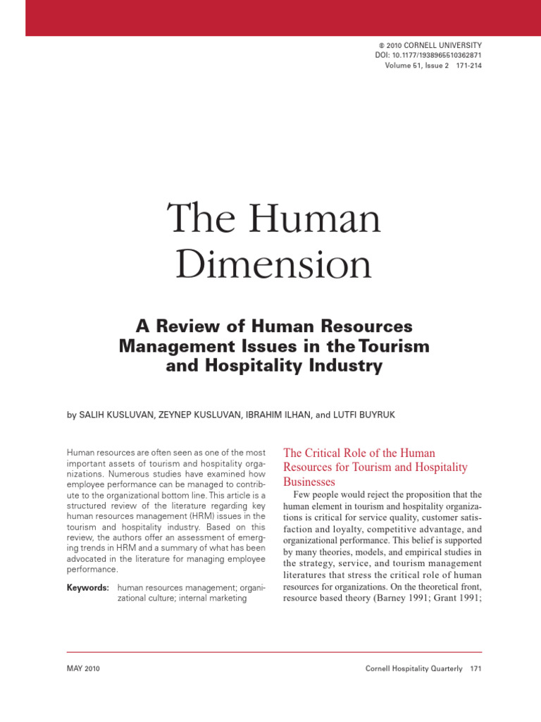 The Human Dimension: A Review of Human Resources Management Issues in ...