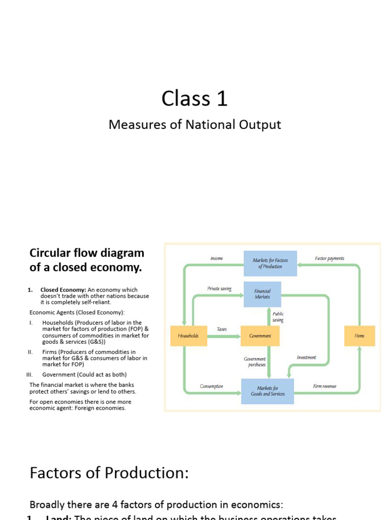 Class 1 National Output | PDF | Gross Domestic Product | Labour Economics