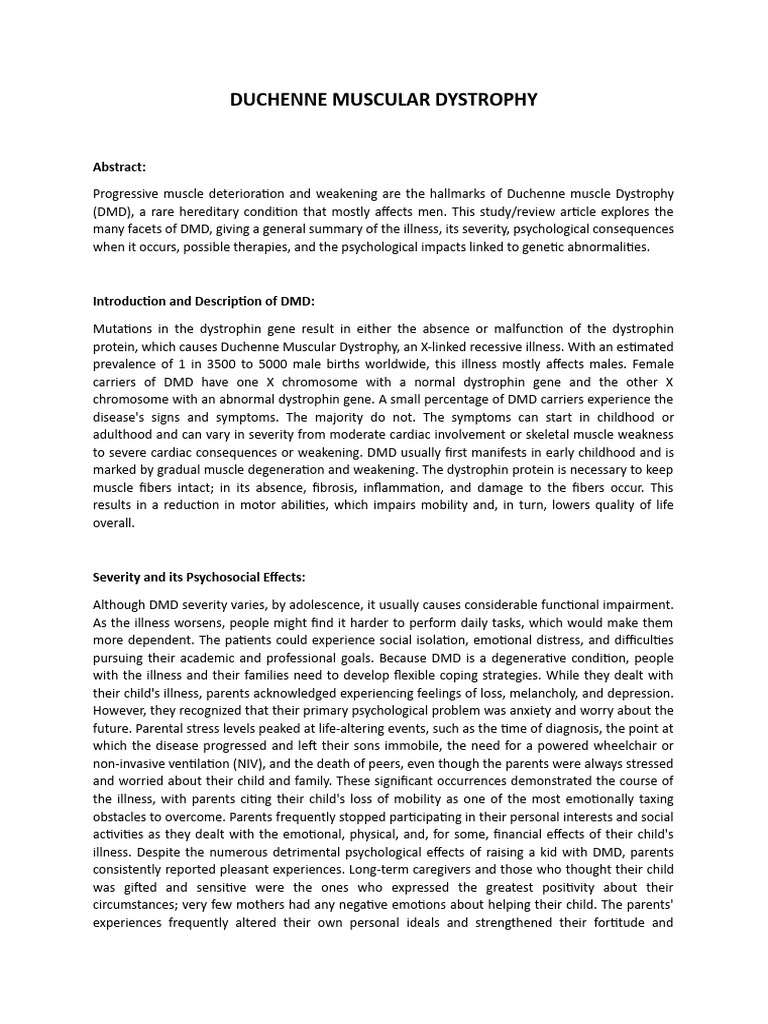 Assignment 2 | PDF | Muscular Dystrophy | Genetic Disorder