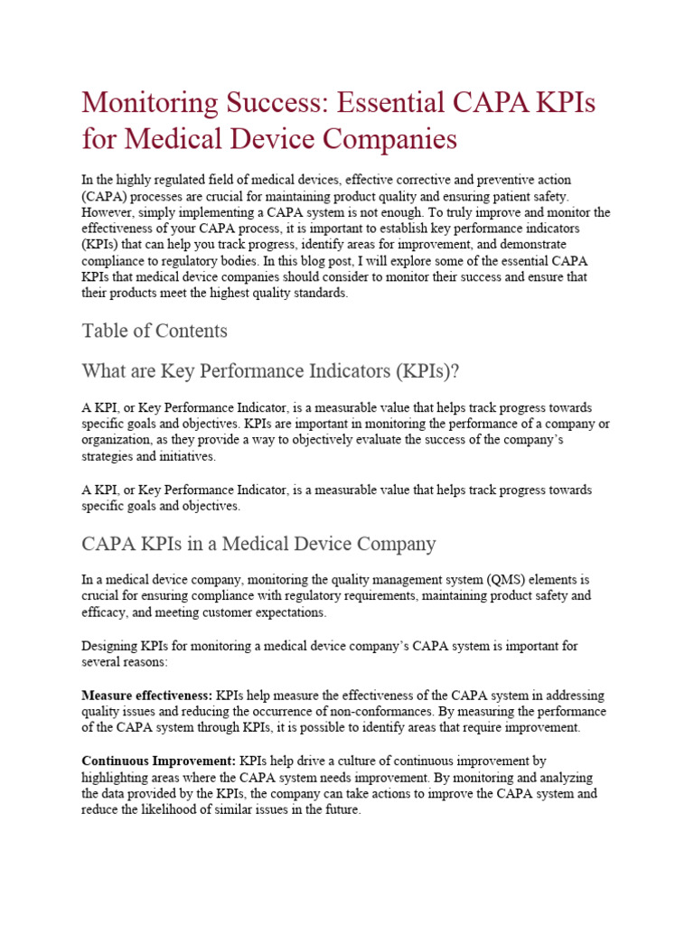 KPI in Monitoring Success | PDF | Business