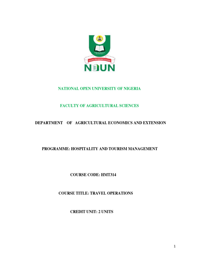 Travel Operations Course Guide | PDF | Travel Agency | Tourism