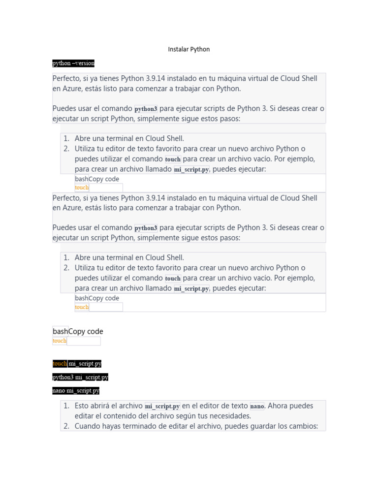 Instalar Python y Pandas en Azure | PDF | Autenticación | Interfaz de línea de comando