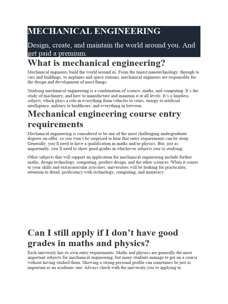 Mechanical Engineering | Download Free PDF | Mechanical Engineering | Engineering