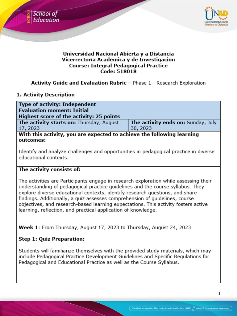 Activity Guide and Evaluation Rubric - Phase 1 - Research Exploration ...