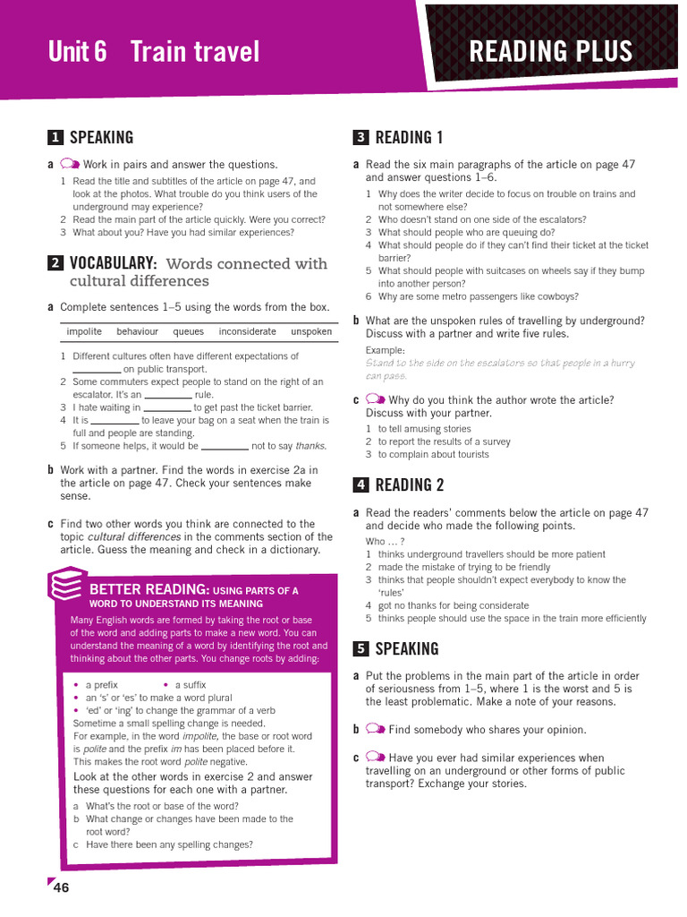 B2 Unit 6 Reading Plus Lesson | PDF