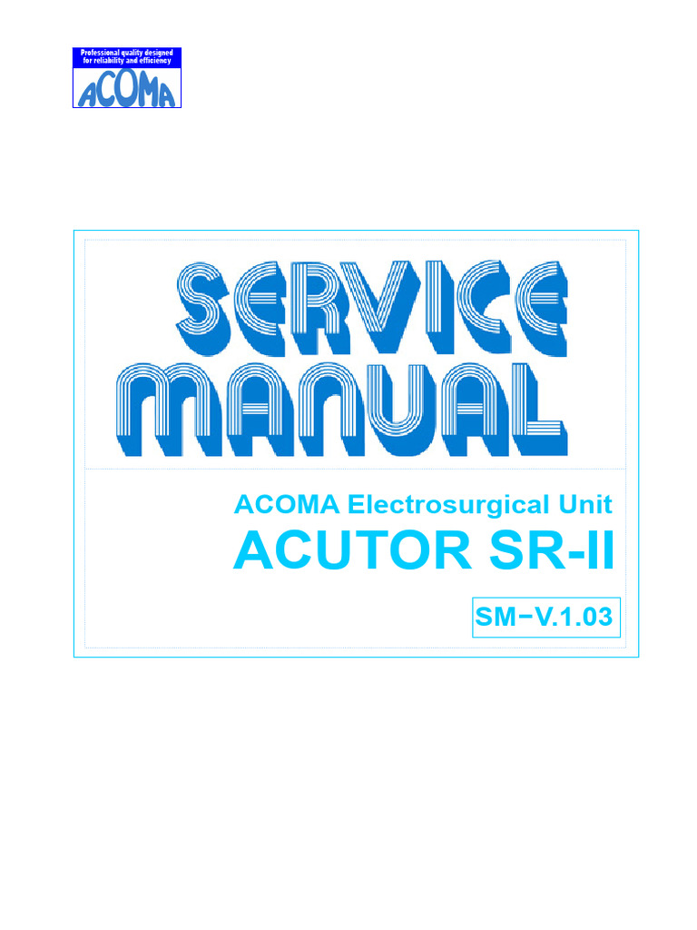 Manual de Servicio Acoma SRII | PDF | Printed Circuit Board | Power Supply
