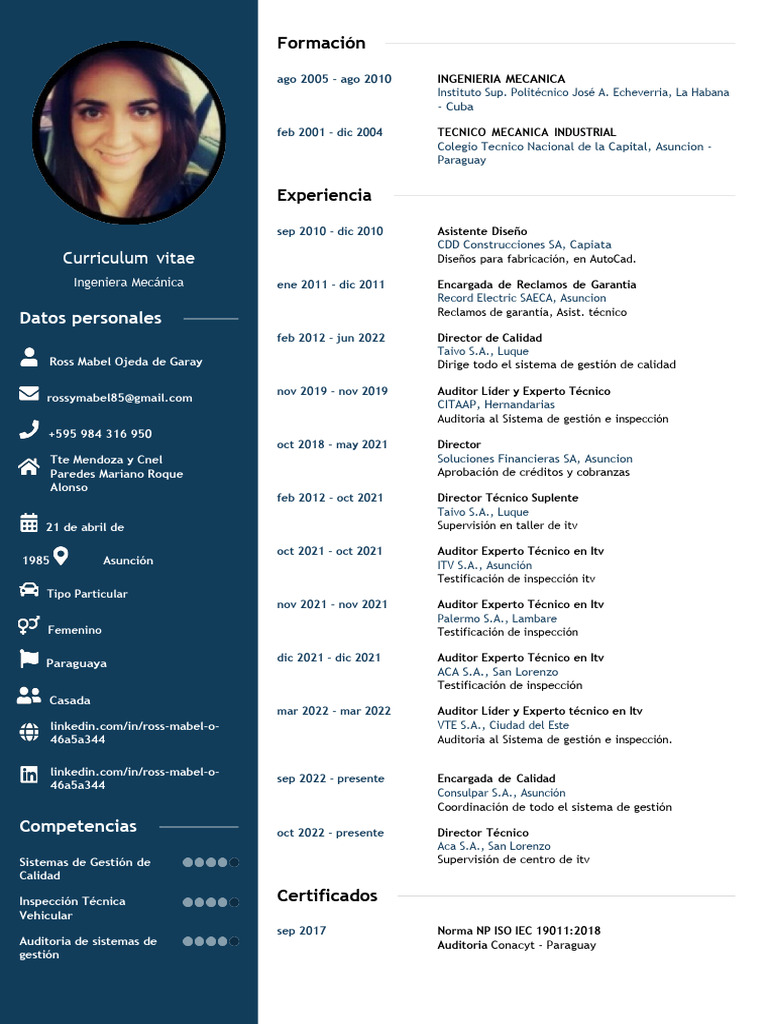 CV Ross Mabel Ojeda de Garay | PDF | Science