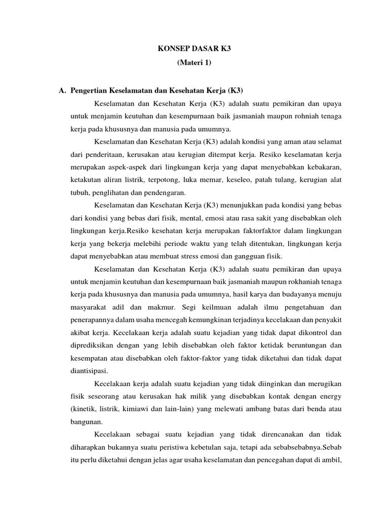 Perbaikan k3 Materi 1&2 | PDF | Sains & Matematika