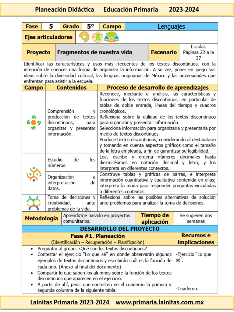 5to Grado Enero - 03 Fragmentos de Nuestra Vida (2023-2024) - 1 | PDF ...