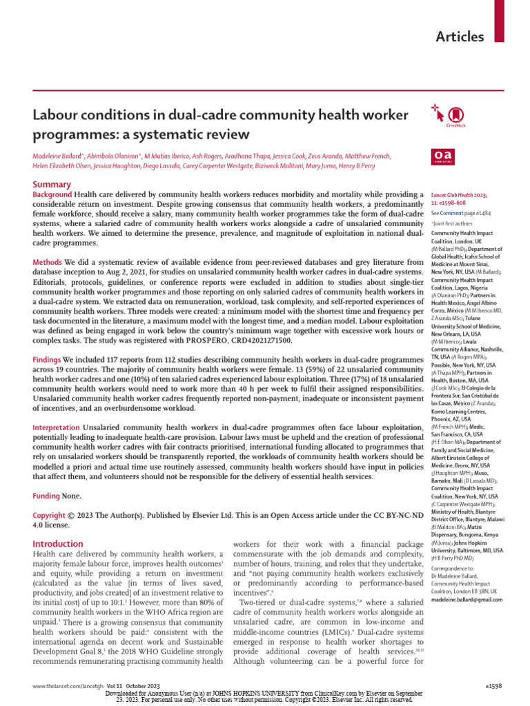 Ballard and Perry Et Al 2023 | PDF | Systematic Review | Qualitative ...