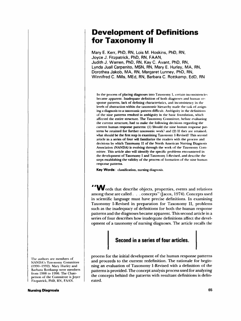 International Journal of Nursing Terminologies and Classifications ...