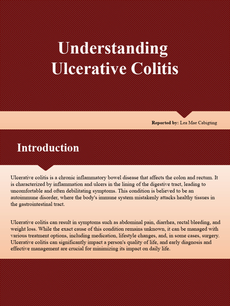 Understanding Ulcerative Colitis | Download Free PDF | Ulcerative Colitis | Colorectal Cancer