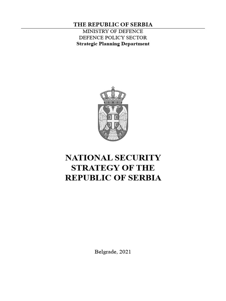 Prilog2 StrategijaNacionalneBezbednostiRS ENG | PDF | National Security ...