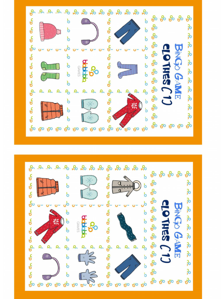 Winterclothesbingoenglish 1 | PDF