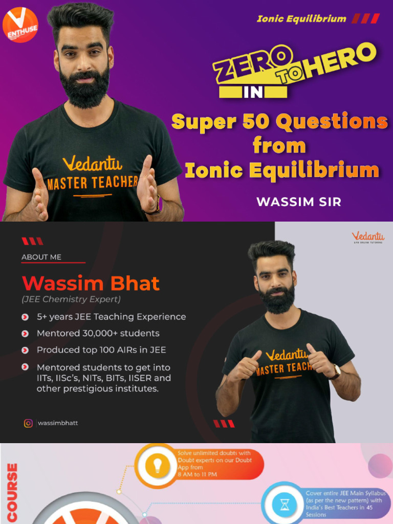 Super 50 Questions From Ionic Equilibrium (21-04-2021) | PDF | Ph ...