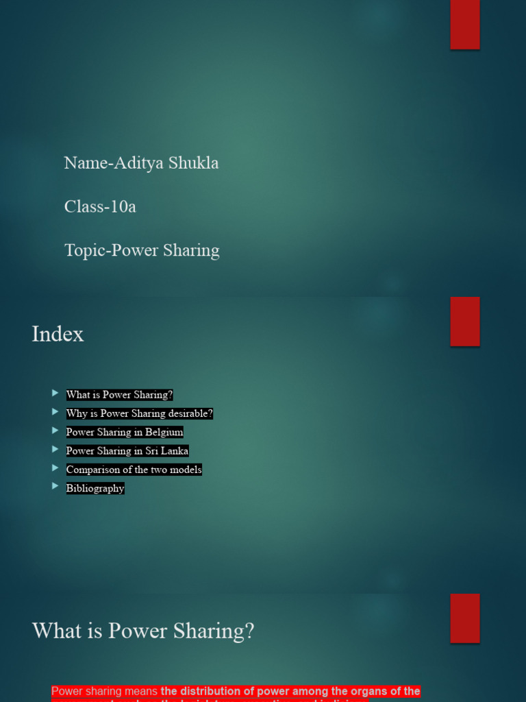 Power Sharing PPT by Aditya Shukla | PDF | Sri Lanka