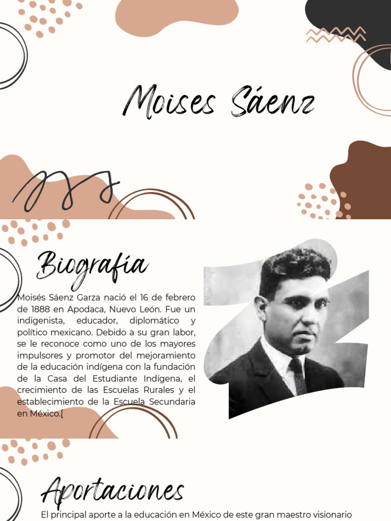 Biografía de Moisés Sáenz Garza | PDF
