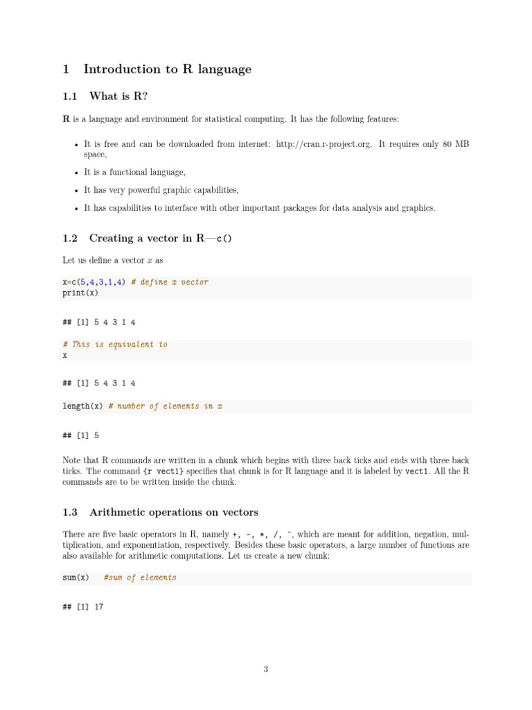 STB 555 Unit I | PDF | R (Programming Language) | Vector Space