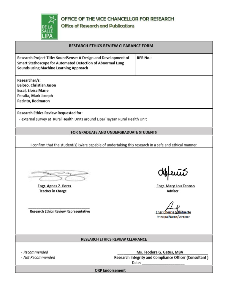 Research Ethics Review Clearance Form | PDF
