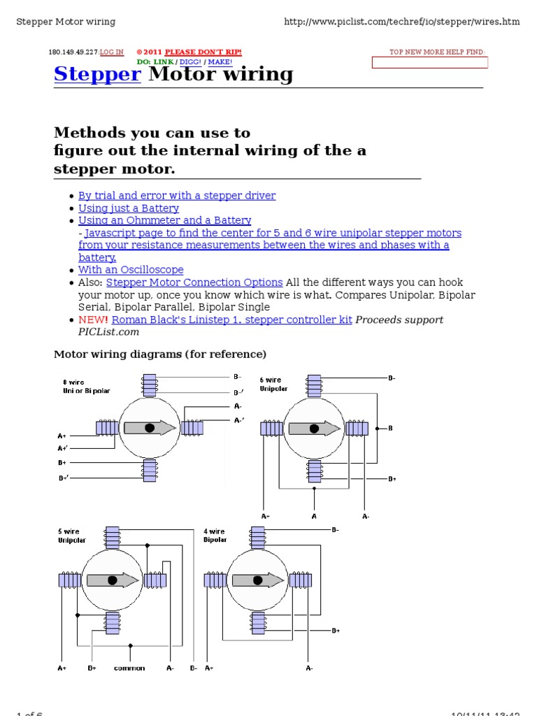 Stepper Color Code | PDF | Electric Motor | Electronics