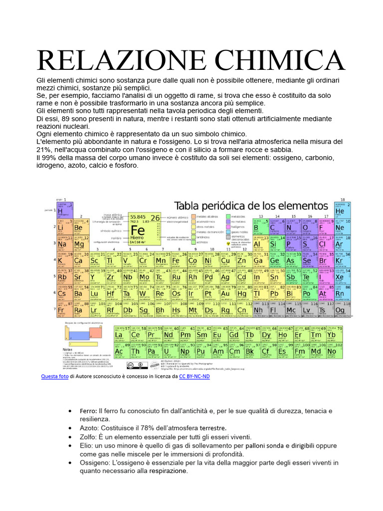 Relazione Chimica | PDF