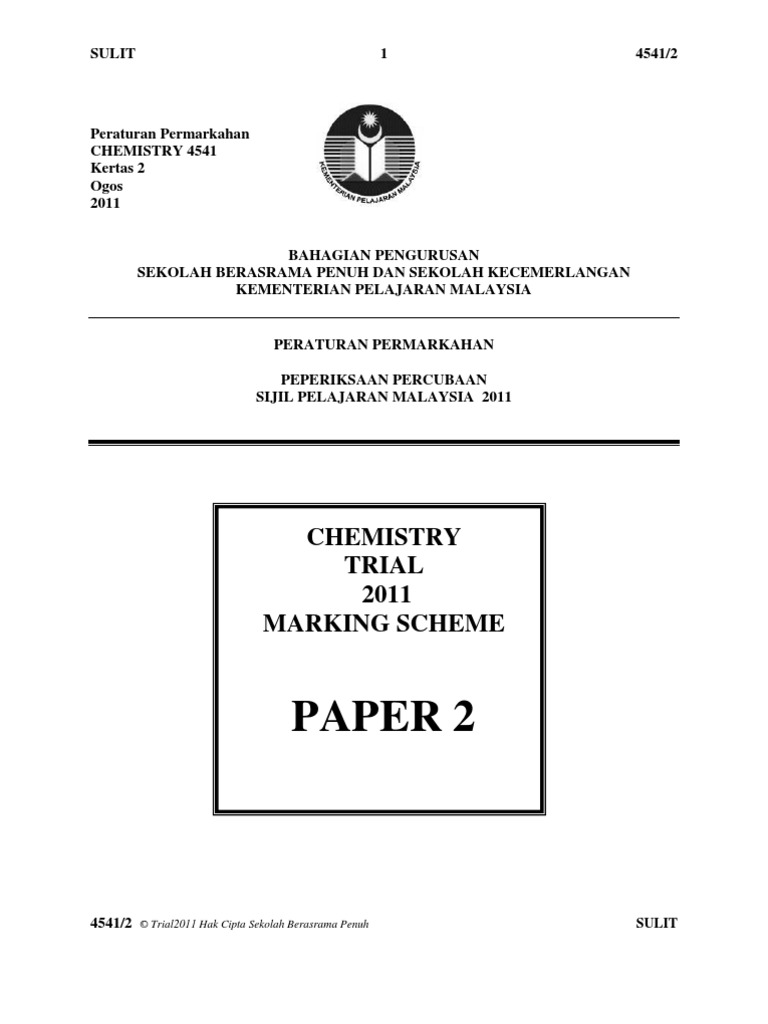 Skema Paper 2 Chem | PDF | Redox | Properties Of Water