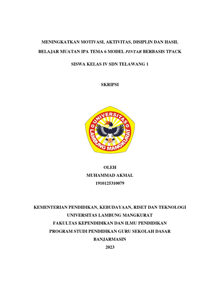 Skripsi Muhammad Akmal | PDF | Sains & Matematika