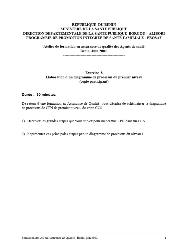 Exercice 8 Diagramme Processus Niveau1 | PDF | Finance et gestion monétaire