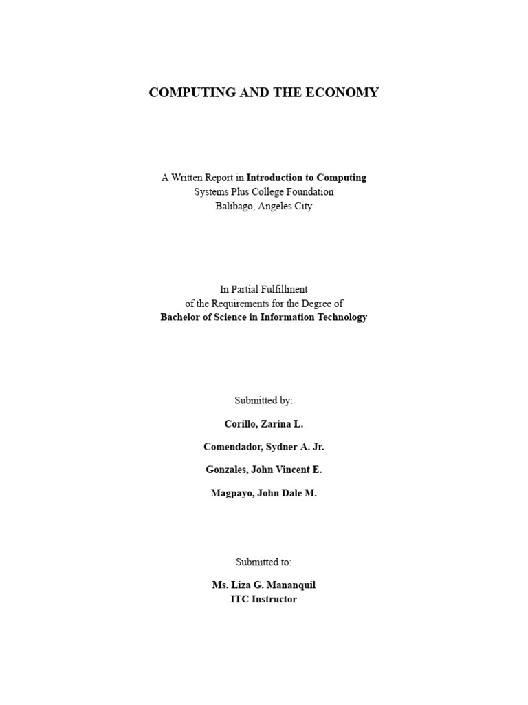 Written Report Template ITC | PDF | Automation | Employment