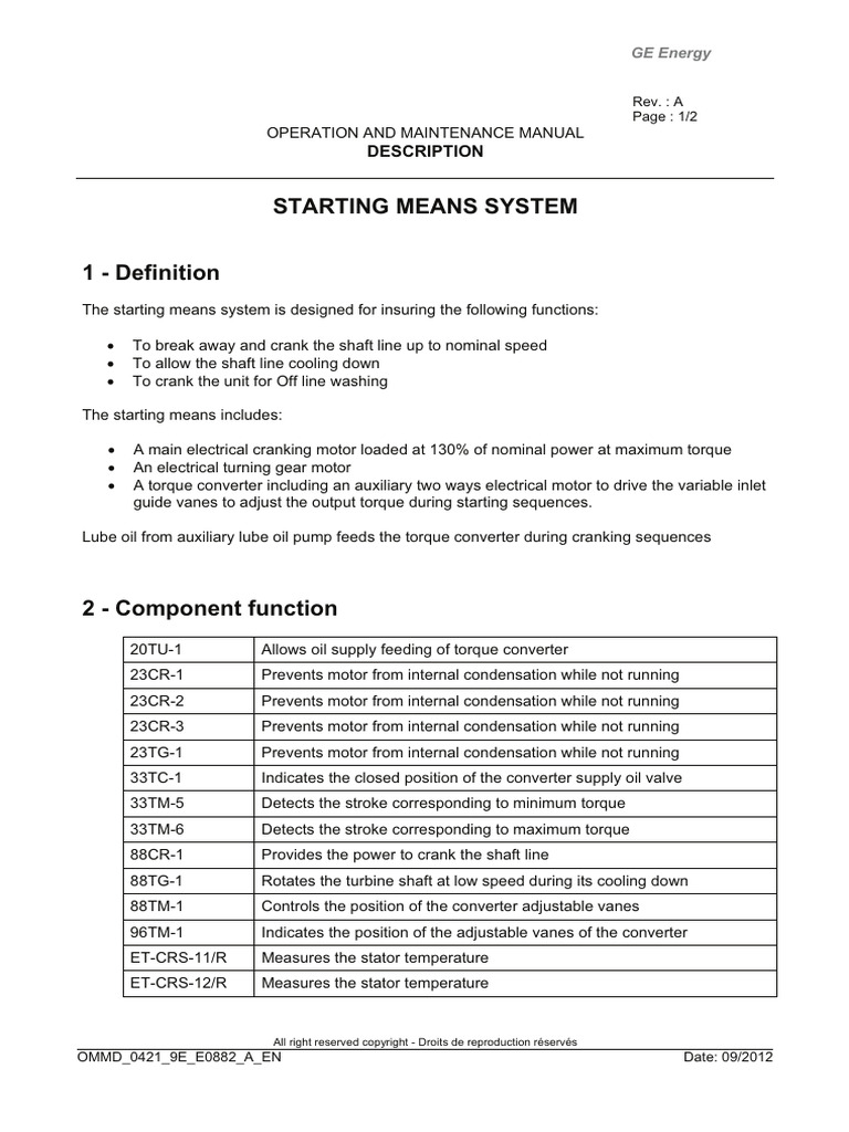 Starting Means System Description | PDF | Electric Motor | Energy ...