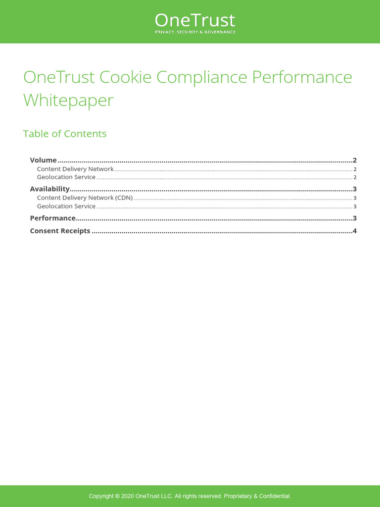 OneTrust Cookie Compliance Performance Whitepaper | PDF | Service Level Agreement | Http Cookie