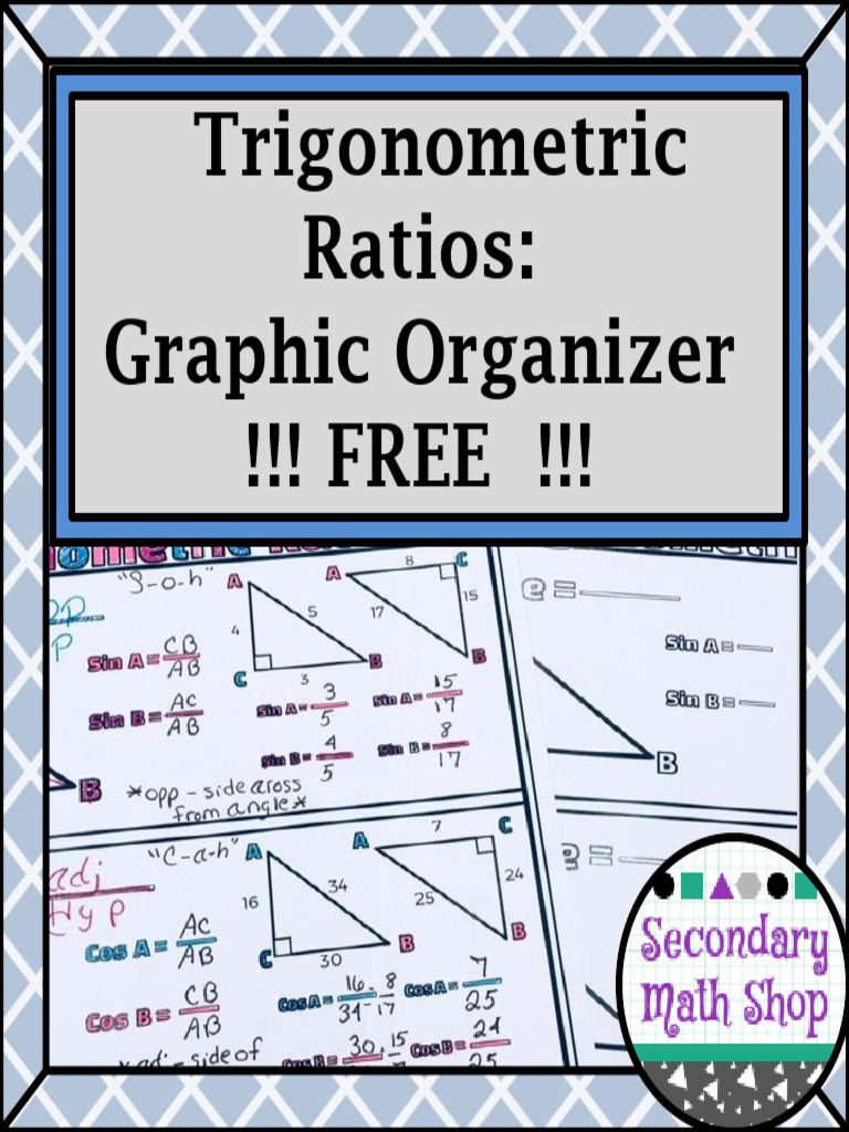 Trigonometric Ratios: Graphic Organizer !!! FREE !!! | PDF