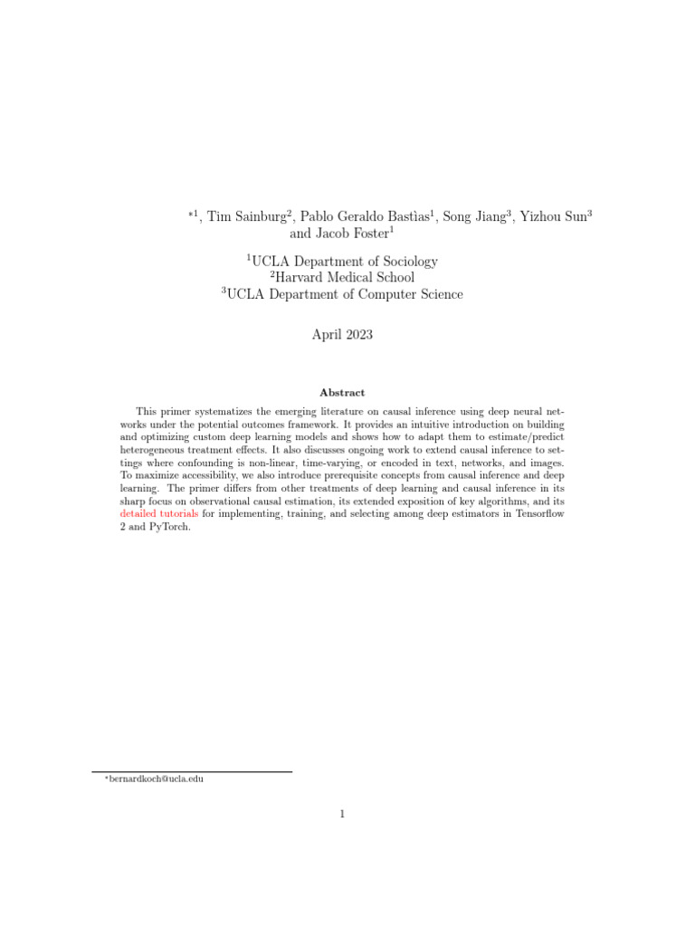 Deep Learning For Causal Inference | PDF | Artificial Neural Network ...