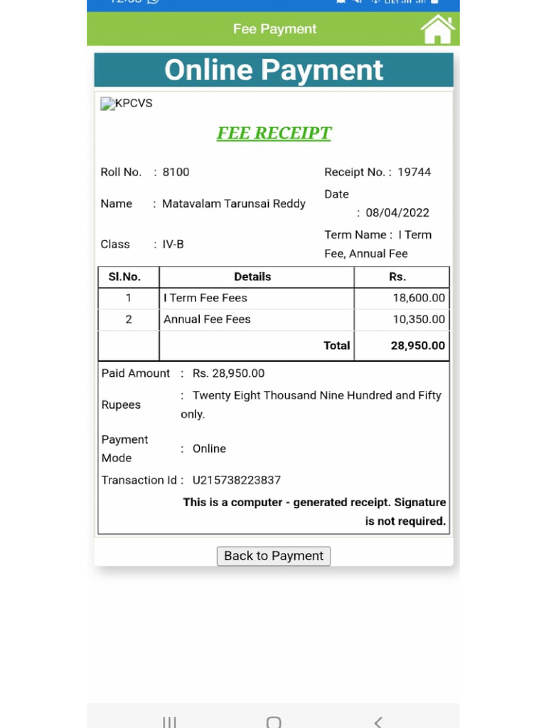 School Fee 2022-23 I Term | PDF