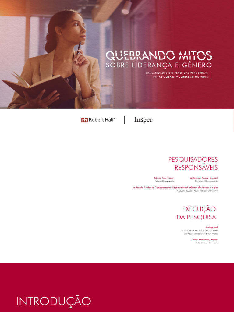 Robert Half Quebrando Mitos Lideranca Genero Marco 2023 HD | PDF ...
