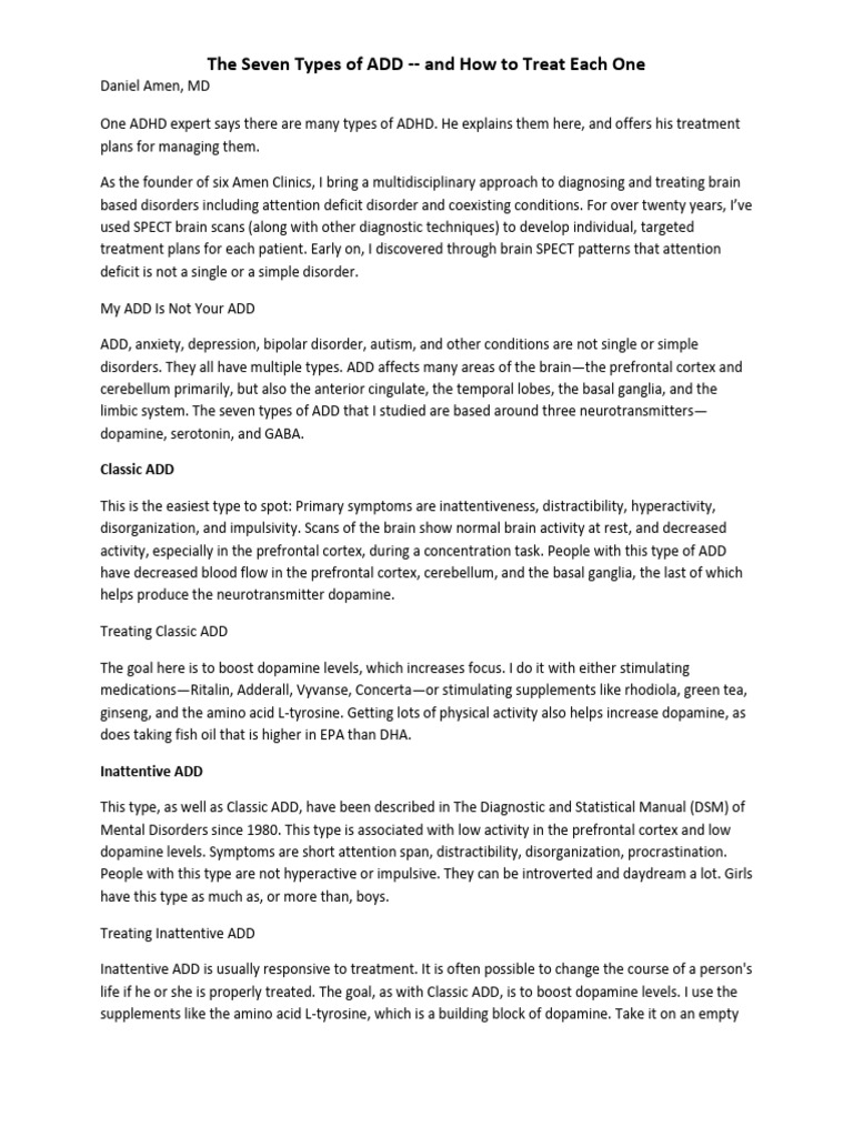 7 Types of Adhd | Download Free PDF | Attention Deficit Hyperactivity ...